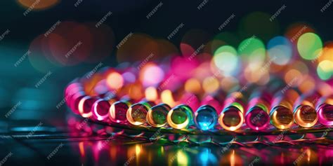 Premium Photo A Close Up Of A Computer Keyboard With Colorful Lights In The Background