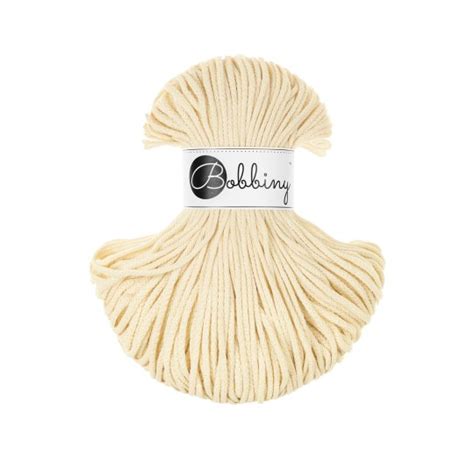 Bobbiny Braided Macrame Cord 3mm Bobbiny Braided Cord 3mm Butter Yellow