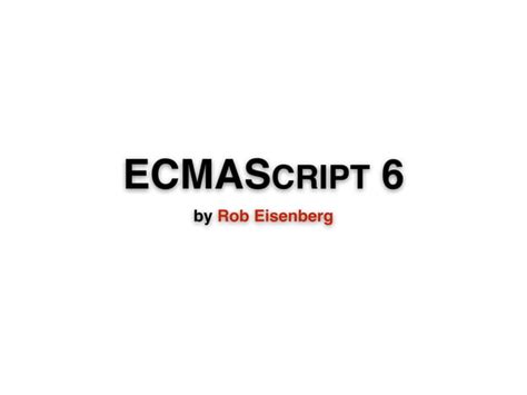 The New Javascript Es6 Pdf