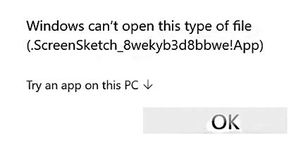 Snip And Sketch New Snip Opens With MS Msg Can T Open This Type File Solved Windows Forums