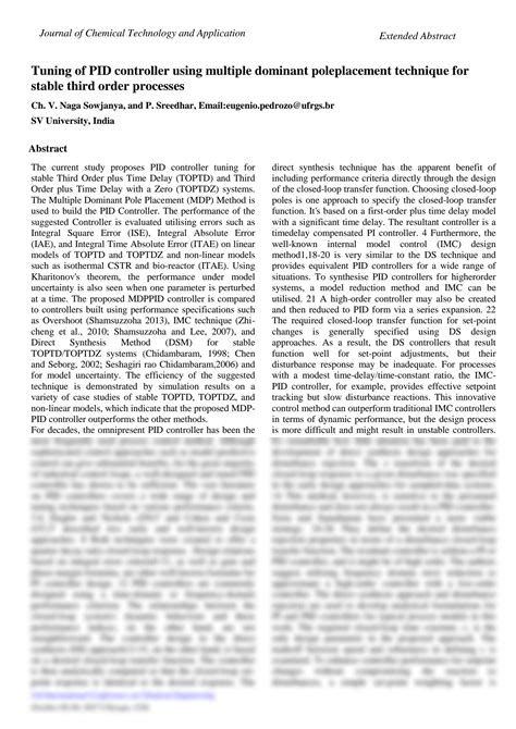 Solution Tuning Of Pid Controller Using Multiple Dominant