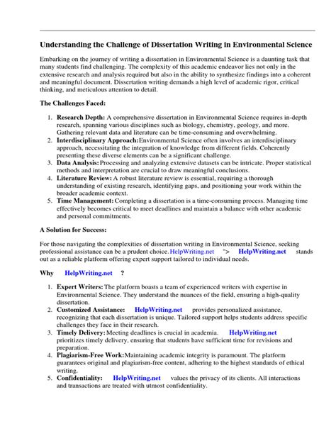 Dissertation Examples Environmental Science Pdf Natural Environment