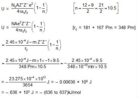 The Ionic Radii Of Cs And Cl Ions Are 181 And 167 Pm Respectively The Born Exponents For The