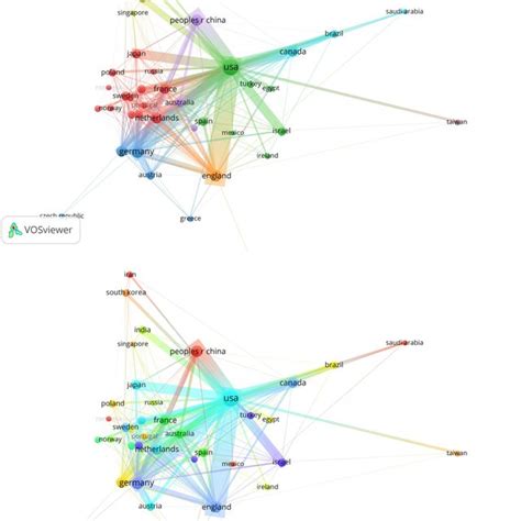 The Network And Overlay Visualization Maps For The Countries