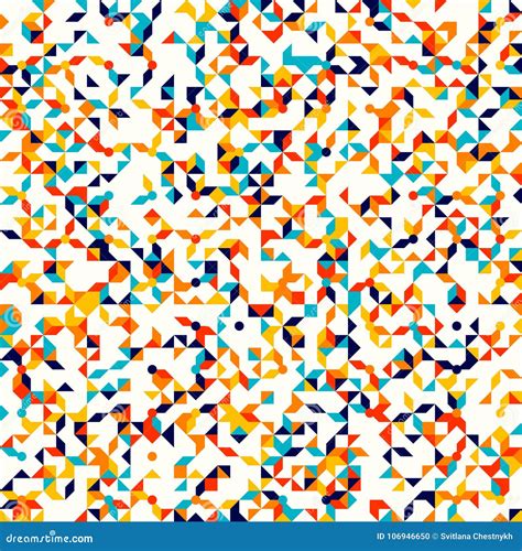 Abstract Geometric Pattern Small Spots And Dots Flickering Colors Stock Vector Illustration