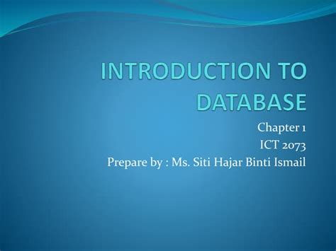 Introduction To Databases Pptx
