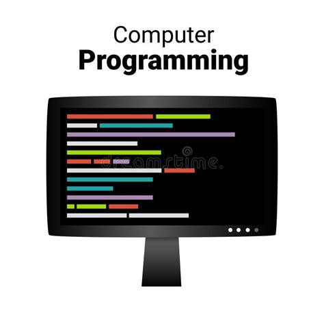 Vector Icon Of Computer Programming Concept Illustration Of Lcd