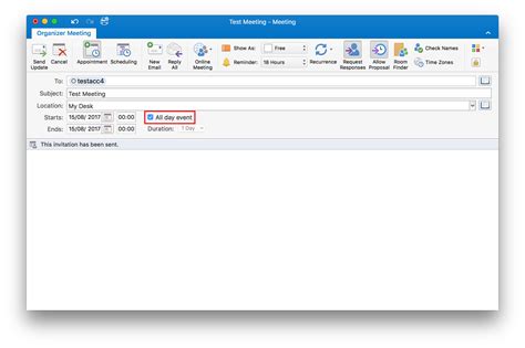 Create An All Day Event In Outlook 2016 For Mac Information Services Division UCL