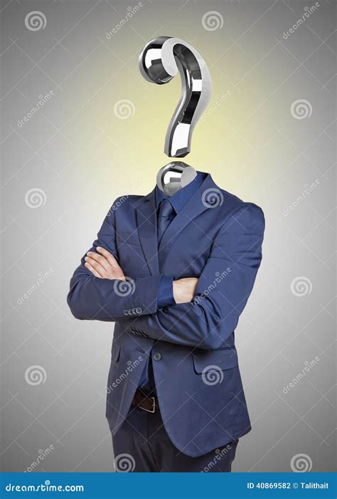 Бизнесмен с вопросительным знаком вместо головы Иллюстрация штока иллюстрации насчитывающей