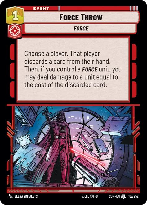 Force Throw Card Star Wars Unlimited Swu Tcg