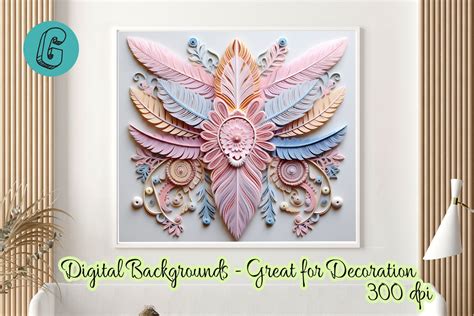 Feather Macrame Background 16 Illustration Par Glamour · Creative Fabrica