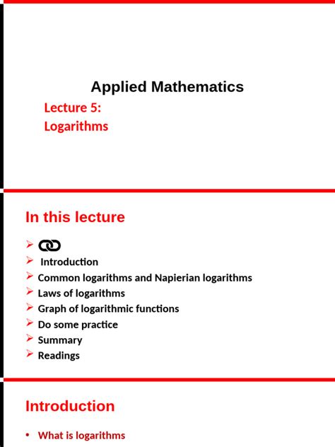 L6 Logarithms Pdf Teaching Methods And Materials Science And Mathematics