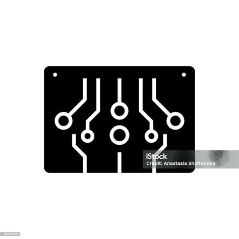 컴퓨터 회로 블랙 아이콘 컨셉 일러스트레이션 벡터 플랫 심볼 글리프 기호 0명에 대한 스톡 벡터 아트 및 기타 이미지 0명 Cpu 가상현실 Istock