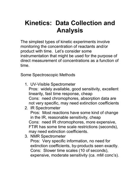 Kinetics Model Simulation And Analysis