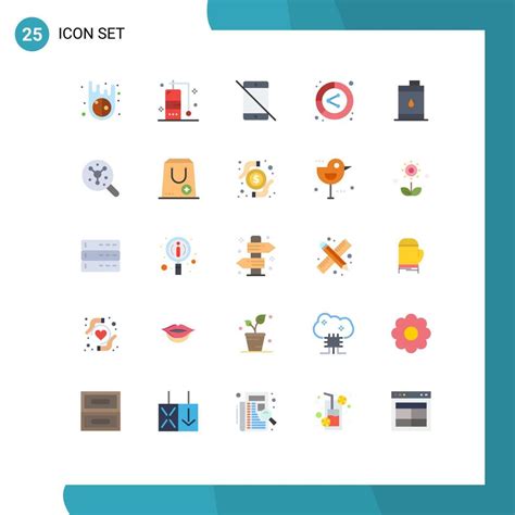 25 User Interface Flat Color Pack Of Modern Signs And Symbols Of Business Share Hardware Lead