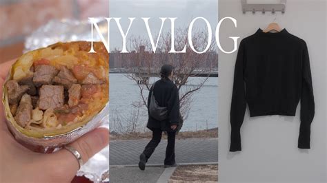 Ny Vlog 에토스 미디코트 봄 니트 추천 부리또 샌드위치 스키야키 맛집 온 스니커즈 신어보기 Youtube
