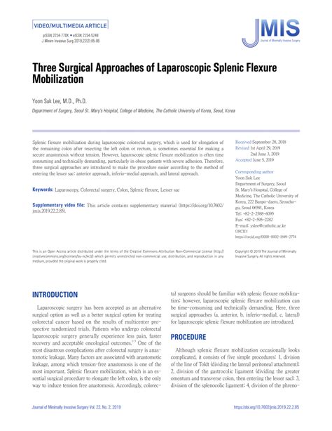 What Is A Laparoscopic Splenic Flexure Mobilization At Aidan Bavister Blog