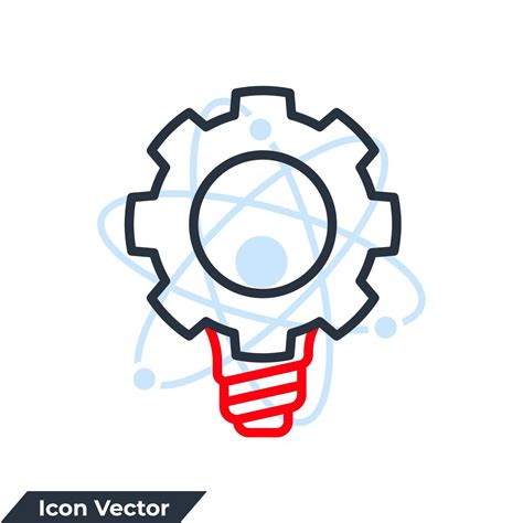 Ilustración De Vector De Logotipo De Icono De Bombilla De Engranaje