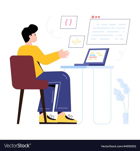 premium flat of software developer royalty free vector image