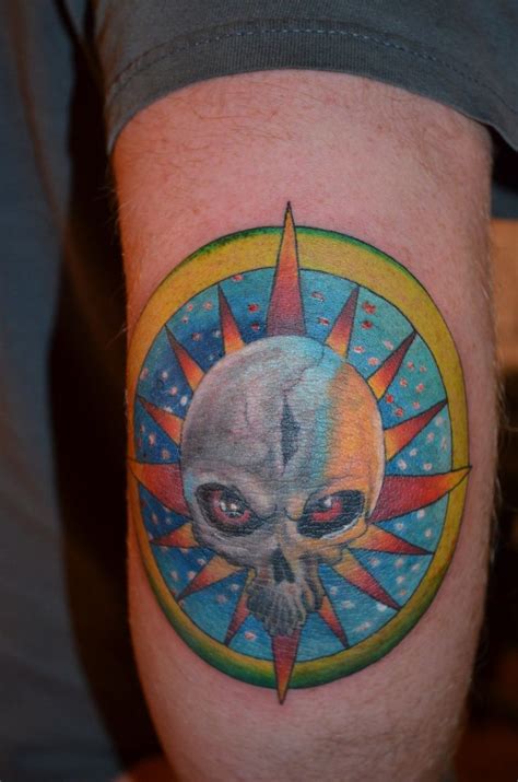 Skull Tattoo On The Elbow By Lita Edwards At Red Tattoo Parlor Tattoo