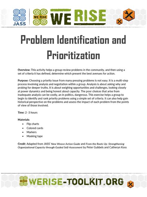 Problem Identification And Prioritization Pdf Matrix Mathematics