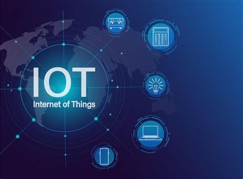 사람과 네트워크 플랫 스타일의 사물 장치 및 연결 개념의 Iot 인터넷 프리미엄 벡터