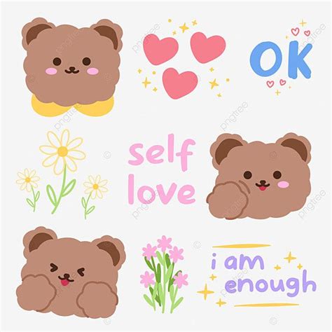 Emoji стикер корейский медведь рука рисовать PNG , Милый медведь ...