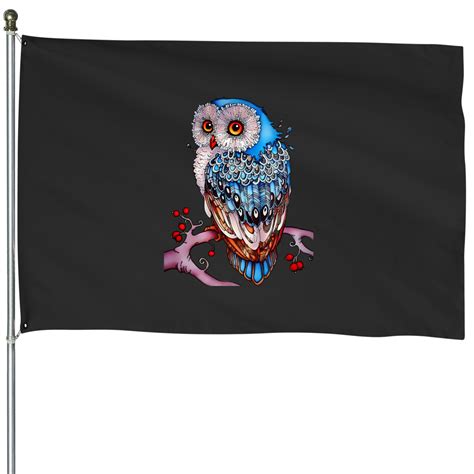 Cute Owl Art For Men Women Owl Lover Night Nocturnal Bird House Flags