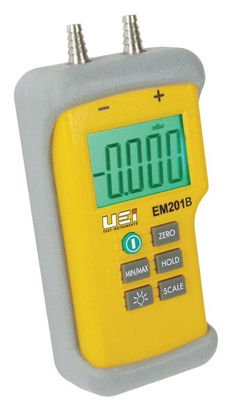 Uei Test Instruments 60 In Wc To 60 In Wc Backlit Lcd Digital Manometer 49ck75 Em201b N