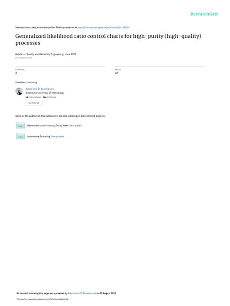 Generalized Likelihood Ratio Control Charts For High Purity High
