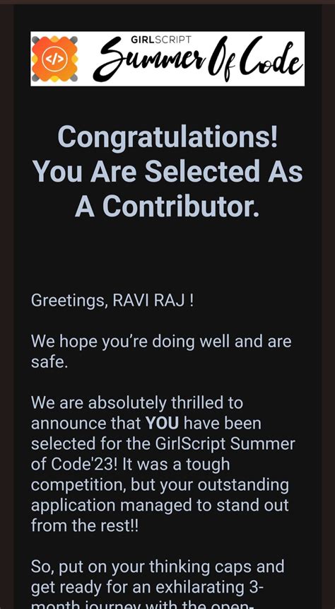 Ravi Raj On Linkedin Girlscriptsummerofcode Gssoc2023 Opensource