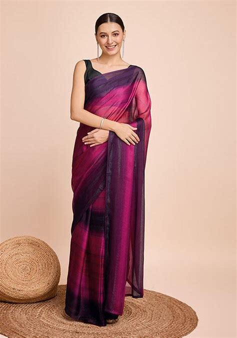 Buy Women Pink Woven Kota Doria Silk Saree Set Xsr09120 Pink Saree