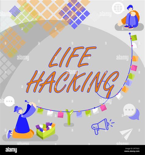 Text Showing Inspiration Life Hacking Internet Concept Simple And Clever Techniques In