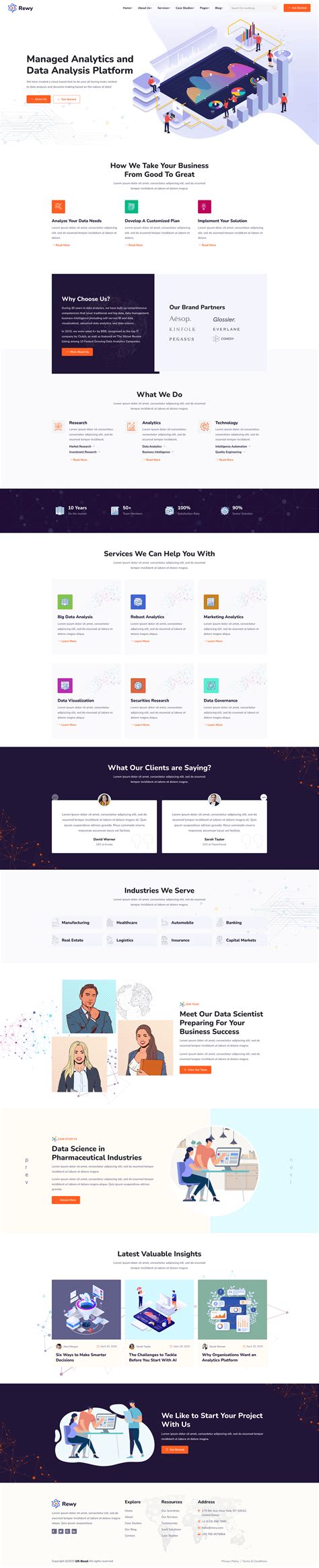 Data Analysis Platform Landing Page On Behance