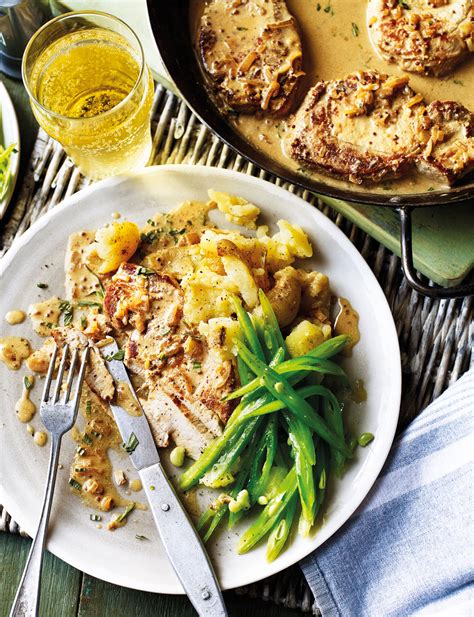 Pork Loin Steaks In Cider And Tarragon Sauce Sainsbury`s Magazine