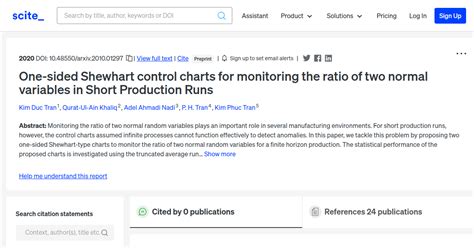 One Sided Shewhart Control Charts For Monitoring The Ratio Of Two Normal Variables In Short