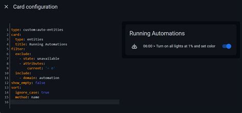 All Currently Running Automations Card Turnoff Button Automation