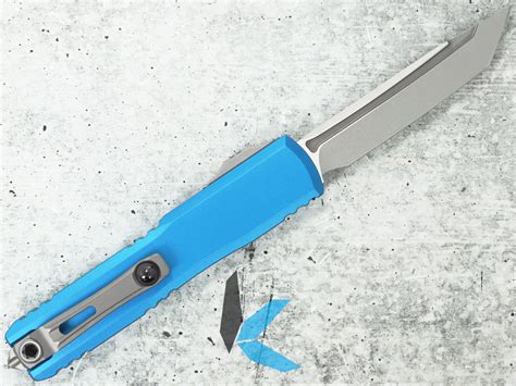 Microtech 11234 14bl Ultratech Te Gen Iv Blue Stonewash Std Knifehub