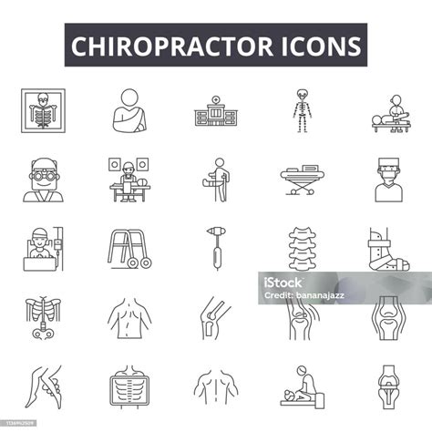 웹 및 모바일 디자인에 대 한 척추 지압사 라인 아이콘 편집 가능한 스트로크 기호입니다 척추 지압사 개요 개념 일러스트 아이콘에