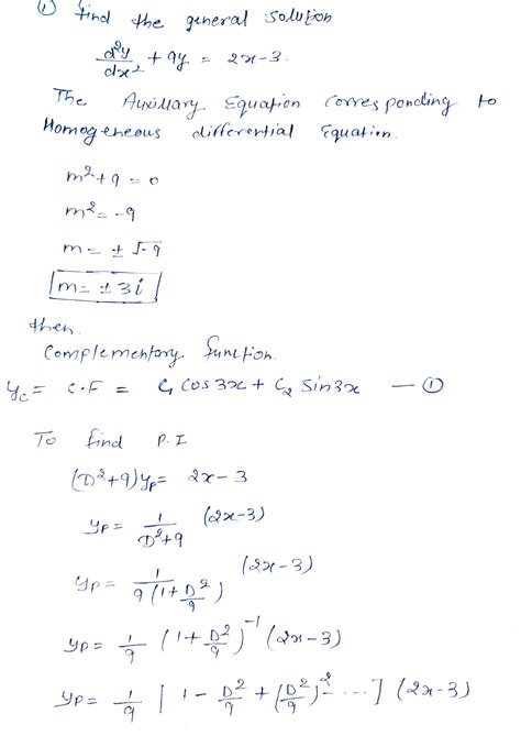 [solved] Find The General Solution To The Second Order Differential Course Hero