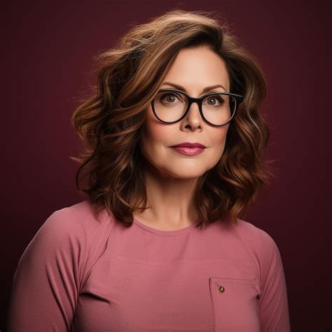 Cheveux Bruns Femme De 45 Ans Avec Des Lunettes Visage Tête Et