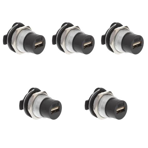 Soimiss 5pcs Usb Bulkhead Connector Industrial Usb 2 0 Pass Through Connector Usb Flush Mount