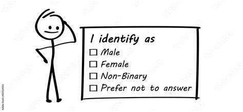 Check Box Fill In Gender List Male Female Non Binary Or Transgender Filling In The