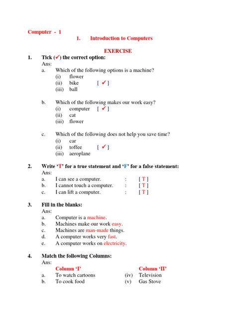 Computer Class 1 Key Pdf Point And Click Computer Keyboard