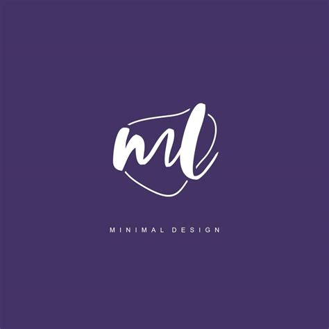 Ml Initial Handwriting Or Handwritten Logo For Identity Logo With Signature And Hand Drawn