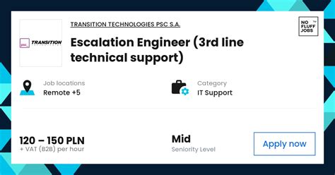 Escalation Engineer 3rd Line Technical Support Job It Support Transition Technologies Psc