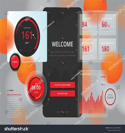 glassmorphism ui ux mobile phone mockup stock vector royalty free