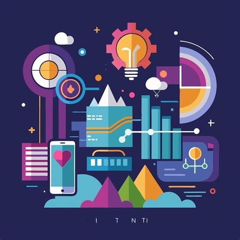 Abstract Design With Geometric Shapes Icons And Symbols Premium Ai Generated Vector