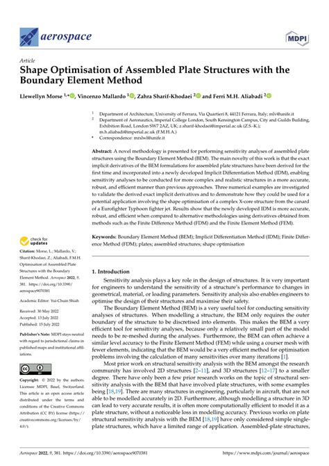 Pdf Shape Optimisation Of Assembled Plate Structures With The Boundary Element Method