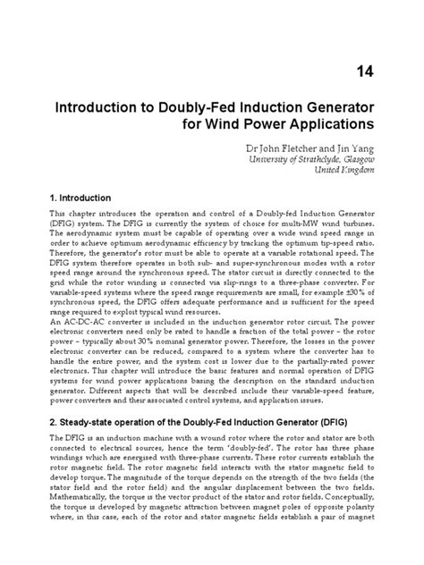 Doubly Fed Induction Generator For Wind Turbines Pdf Power Inverter
